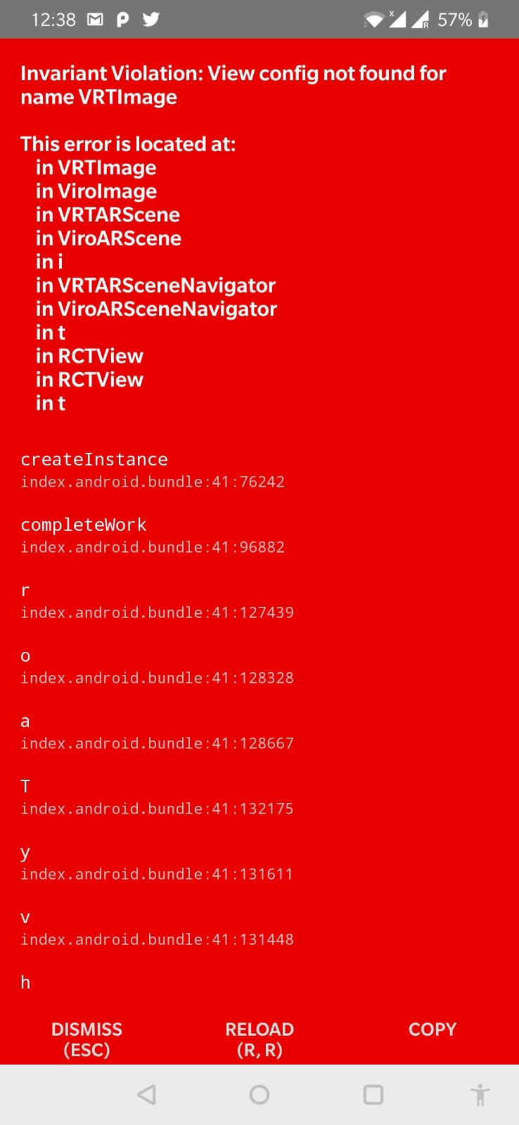 Invarient Voilation: View config not found for name VRTImage · Issue ...