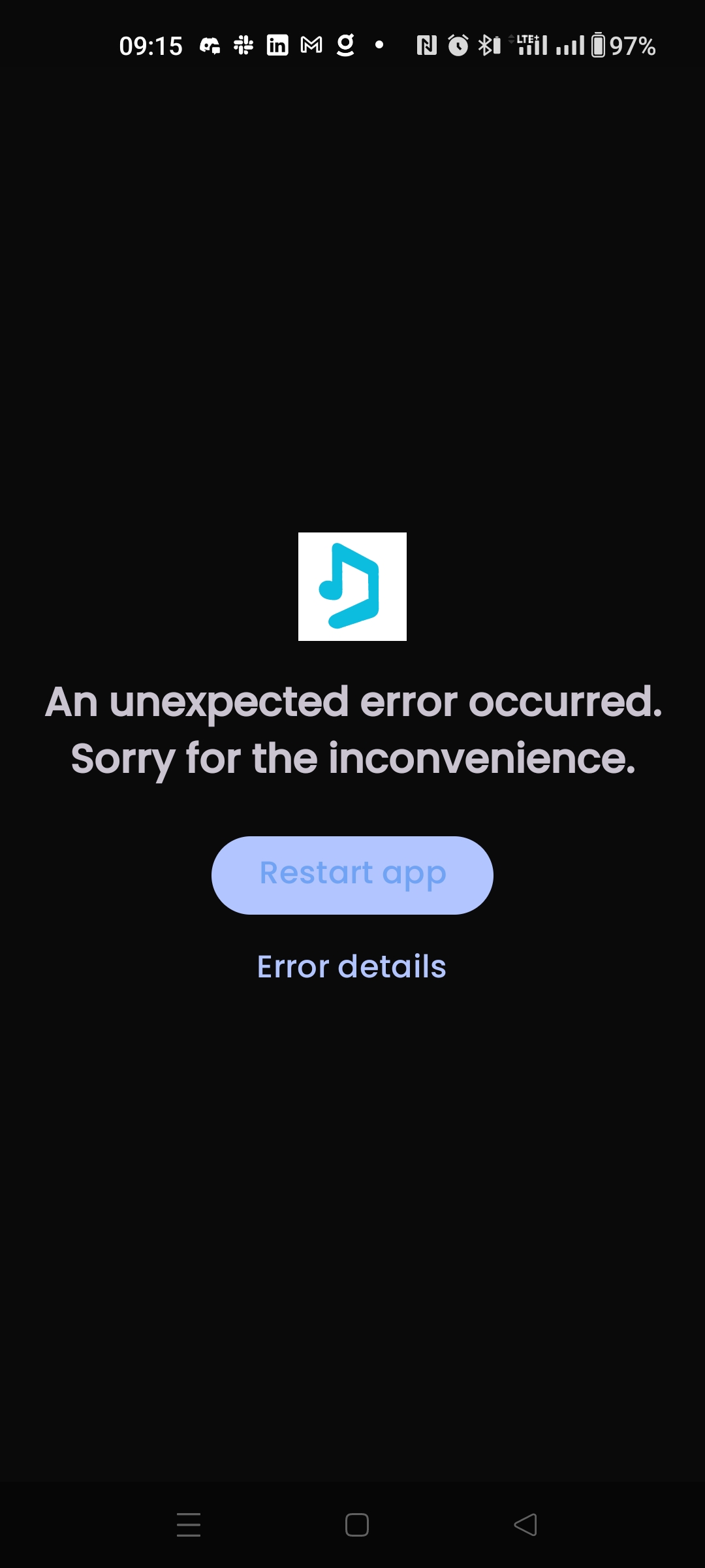App reports unexpected error and asks to restart it after login to YT · Issue #143 · maxrave-dev ...