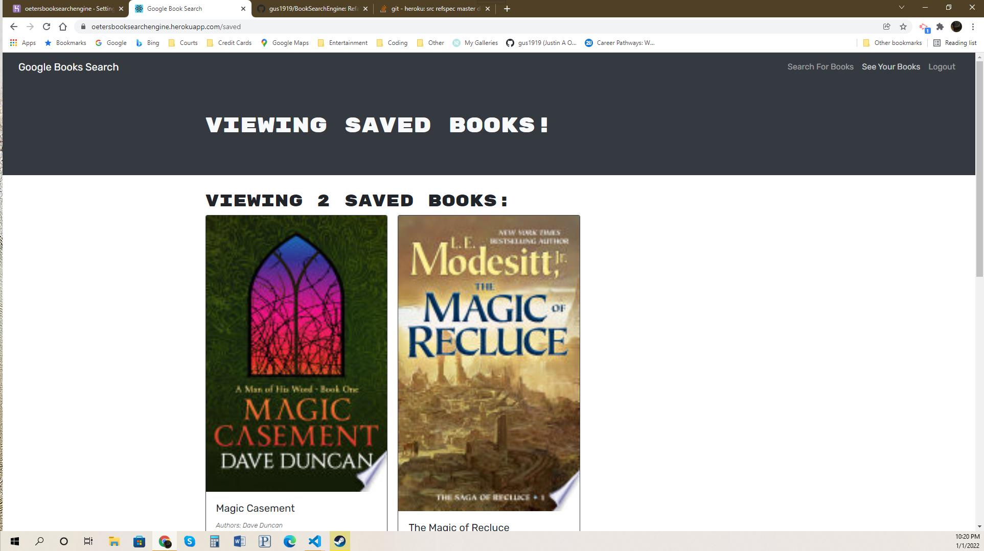 GitHub - gus1919/BookSearchEngine: Refactoring a code to utilize GraphQL.