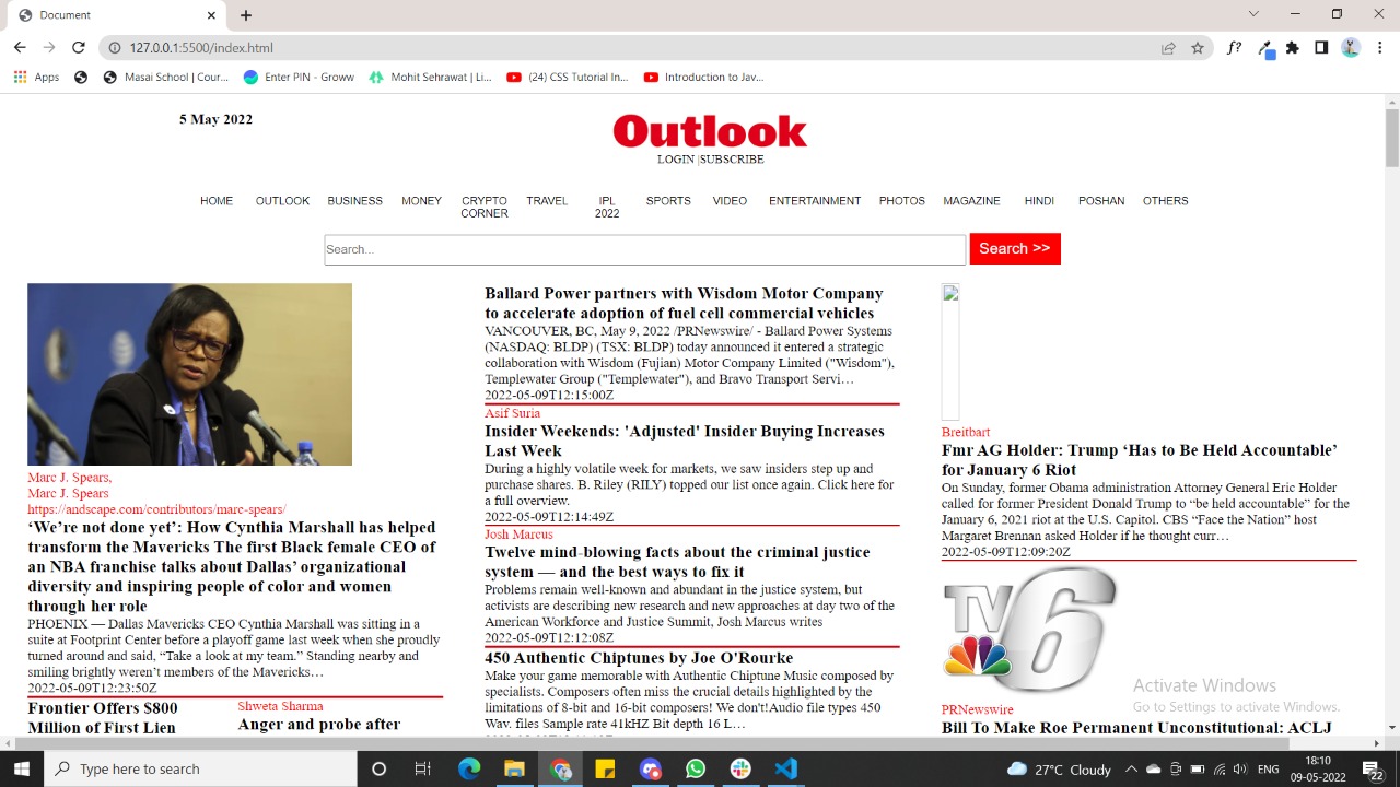 GitHub - ProtyushB/Outlook-India-Clone