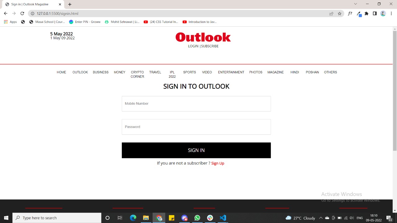 GitHub - ProtyushB/Outlook-India-Clone
