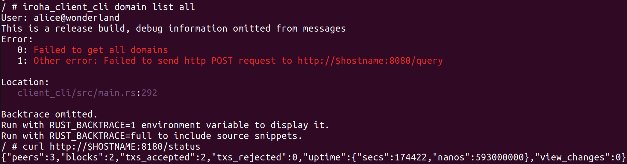 [BUG] iroha_client_cli does not work inside docker with default config · Issue #2572 ...