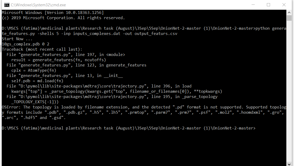Error in generating features file · Issue #3 · zchwang/OnionNet-2 · GitHub