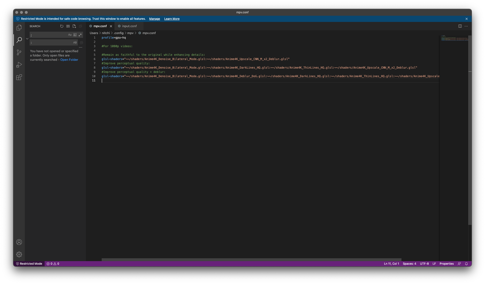 Directory not found on MacOs · Issue #126 · bloc97/Anime4K · GitHub