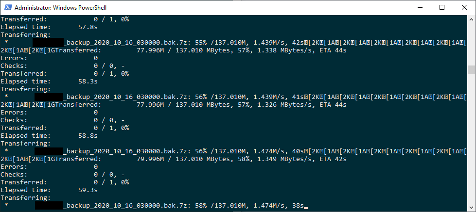 Progress shows weird characters in PowerShell · Issue #4693 · rclone/rclone · GitHub