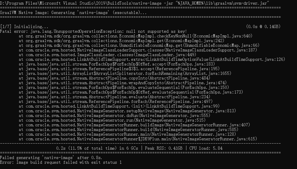 Error: Native-image building on Windows currently only supports target architecture: AMD64 ...
