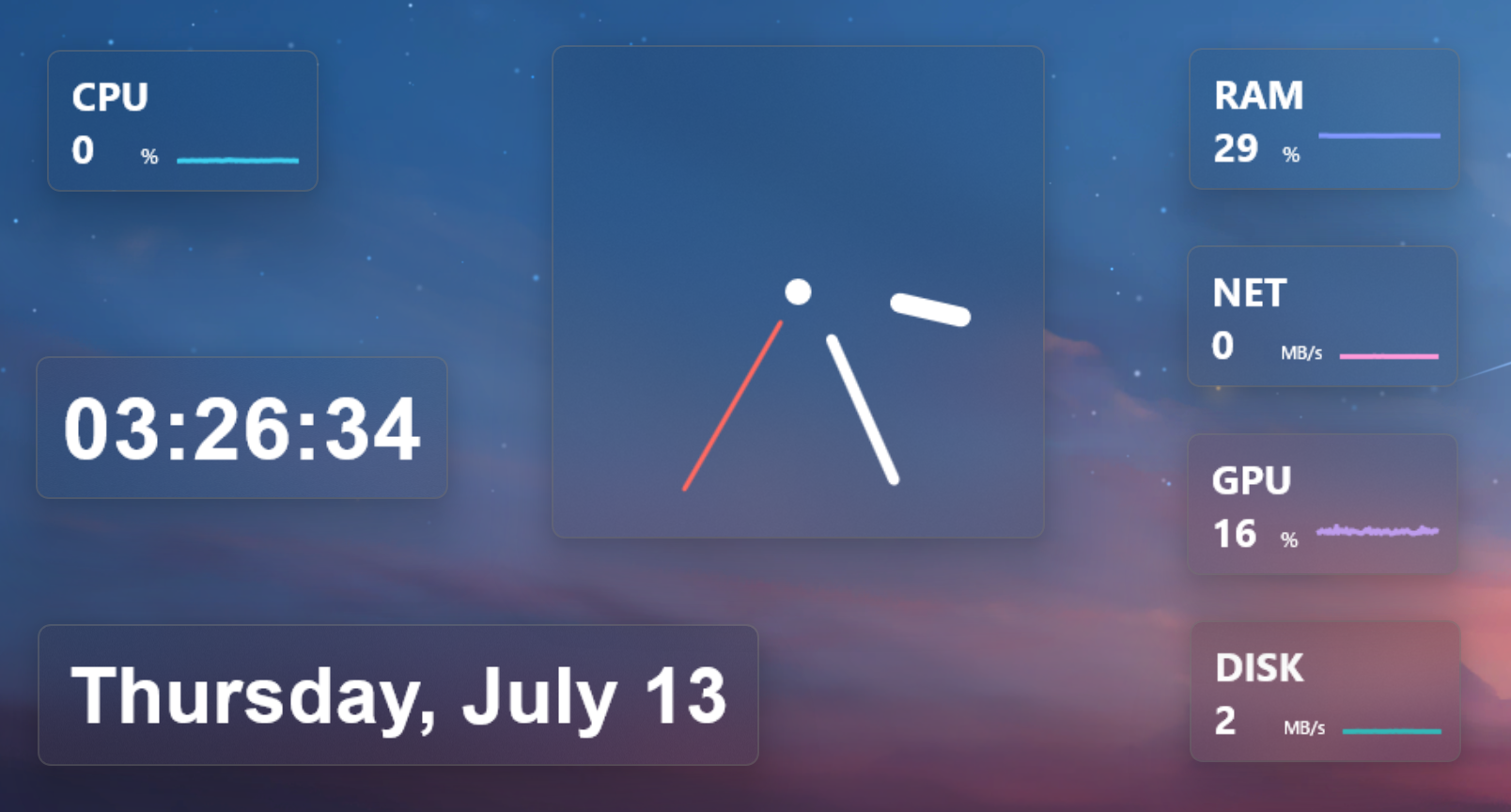 GitHub - Meti0X7CB/SystemFetch: A Win 11 style Rainmeter skin suit for date, time and system ...