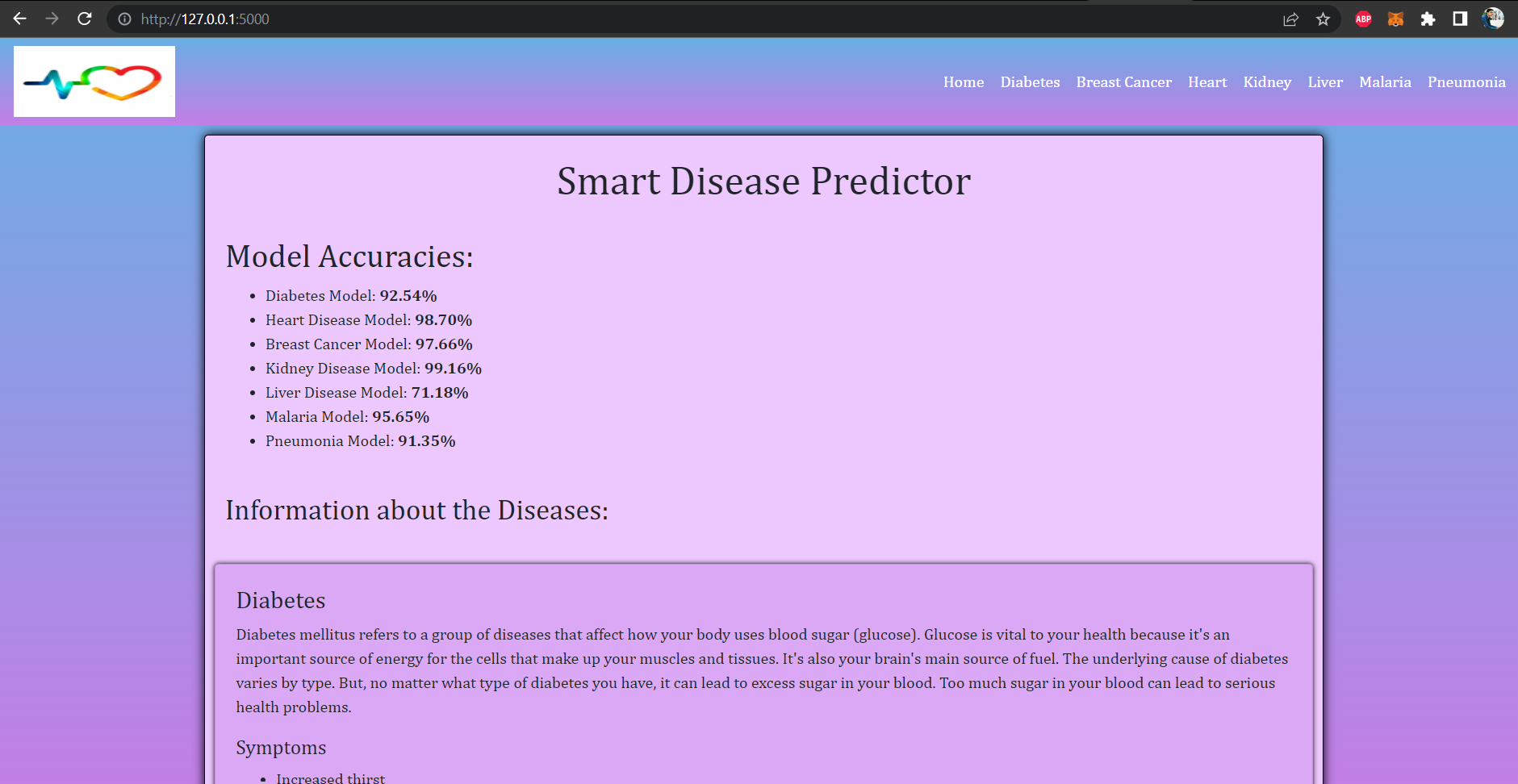 GitHub - kalakamcherisashank/Smart-disease-predictor