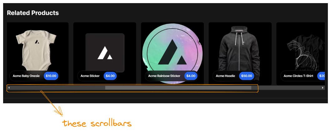 Hide Scrollbars in the Related Products section · Issue #1186 · vercel/commerce · GitHub