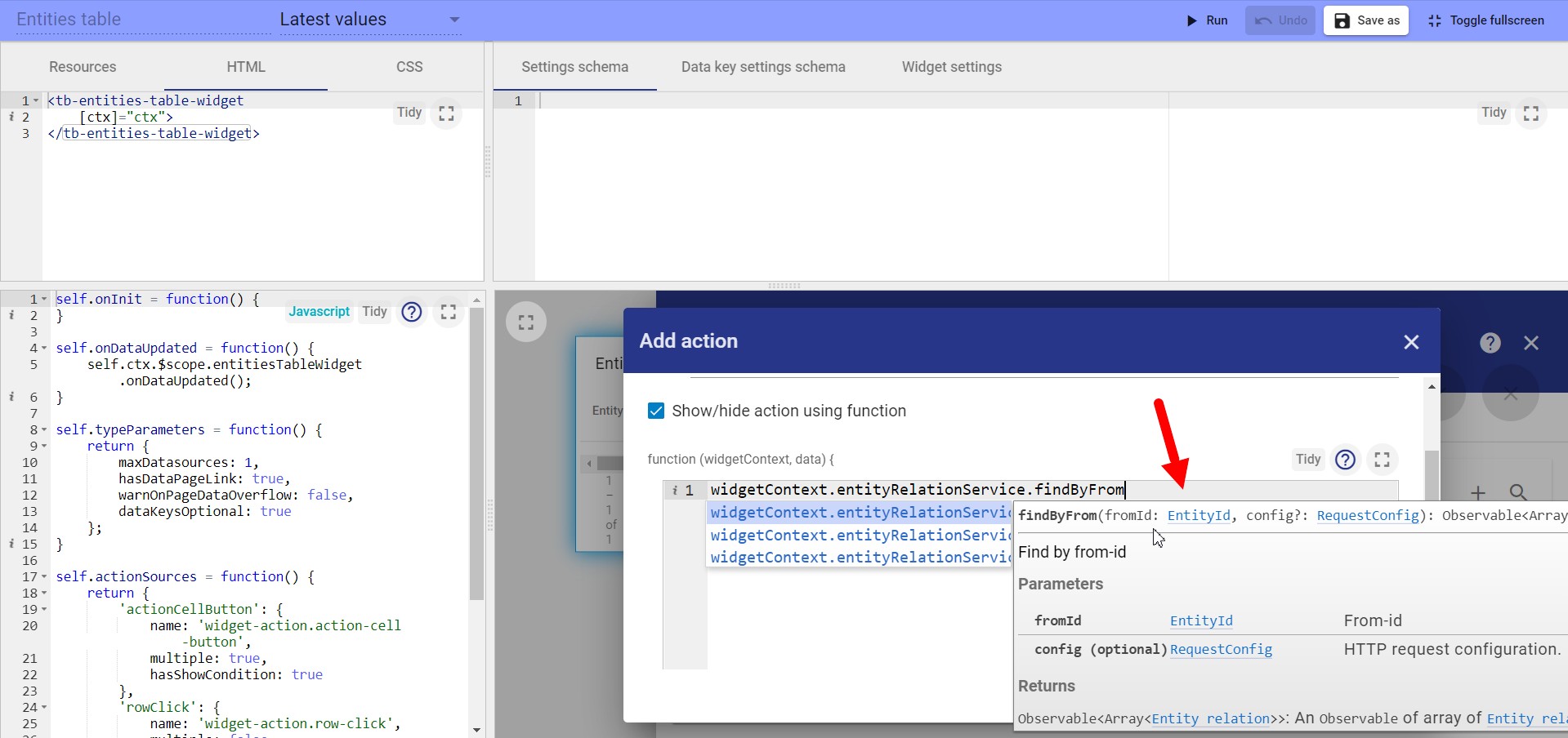 Query entity relations to show/hide action cell button · Issue #8141 ...