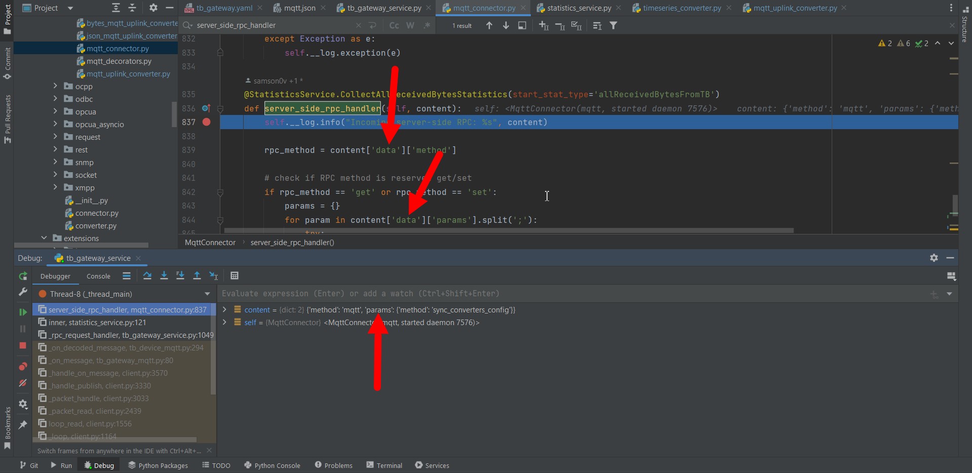 [BUG] Server side RPC: data instead of params · Issue #1106 · thingsboard/thingsboard-gateway ...