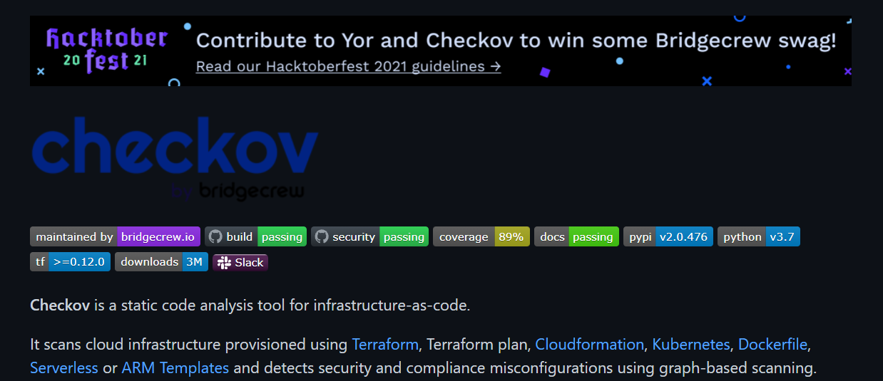 Justify logo of README.md for darkmode · Issue #1725 · bridgecrewio/checkov · GitHub