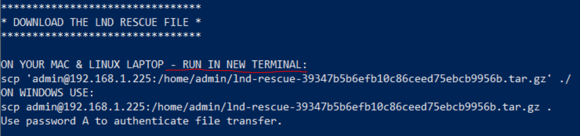 Download LND rescue file: 'run in new terminal'-hint is missing for Windows · Issue #3581 ...