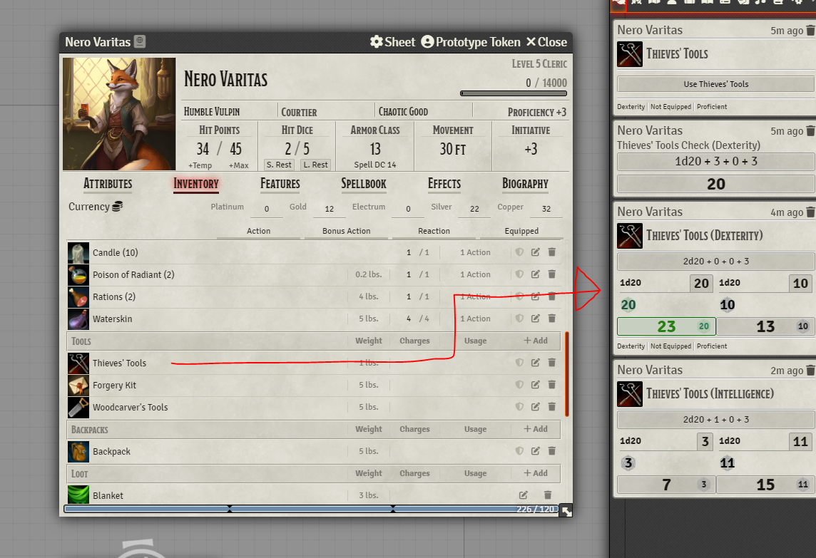[BUG] Tool items dont use ability modifier V11 · Issue #227 · MangoFVTT/fvtt-ready-set-roll-5e ...
