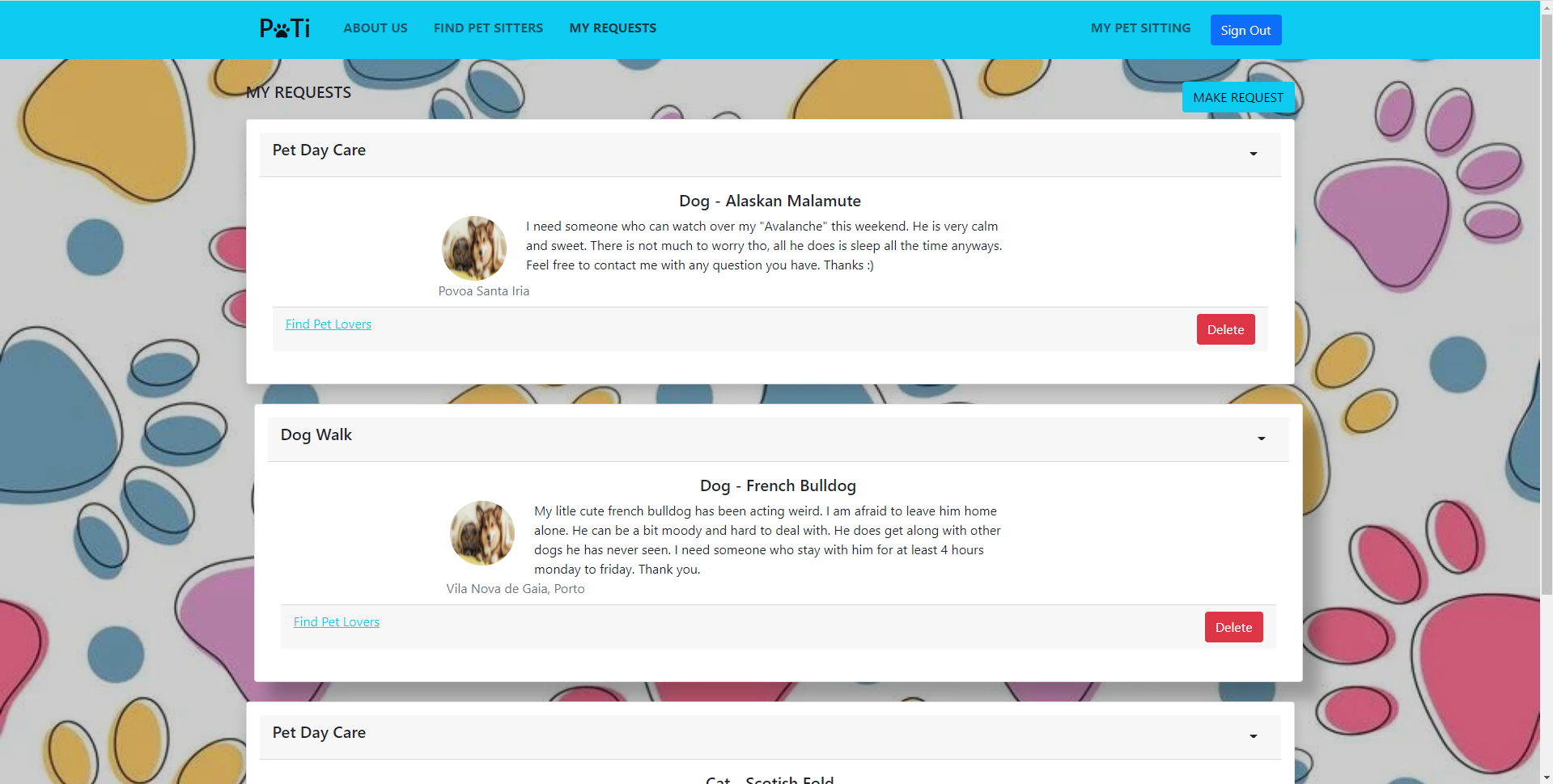 GitHub - aloisio-costa/PeTi_React: PeTi is a "Uber" of pet services. A simple prototype website ...