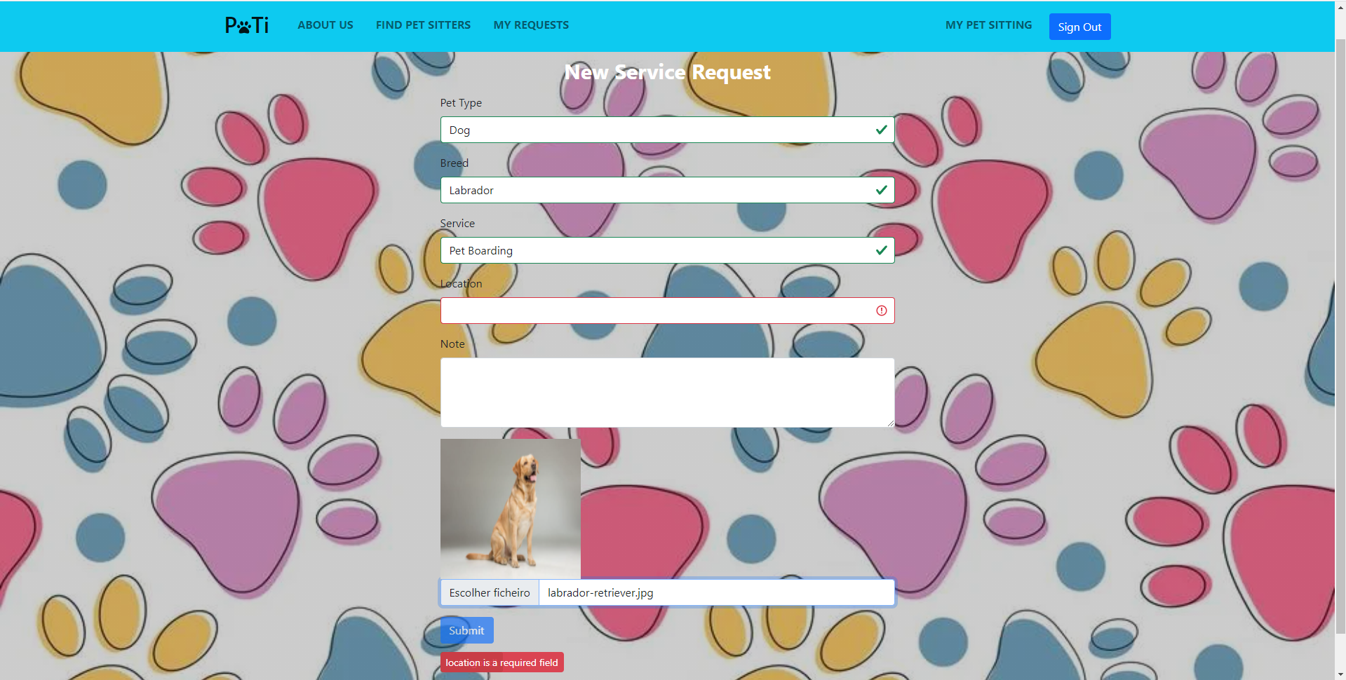 GitHub - aloisio-costa/PeTi_React: PeTi is a "Uber" of pet services. A simple prototype website ...