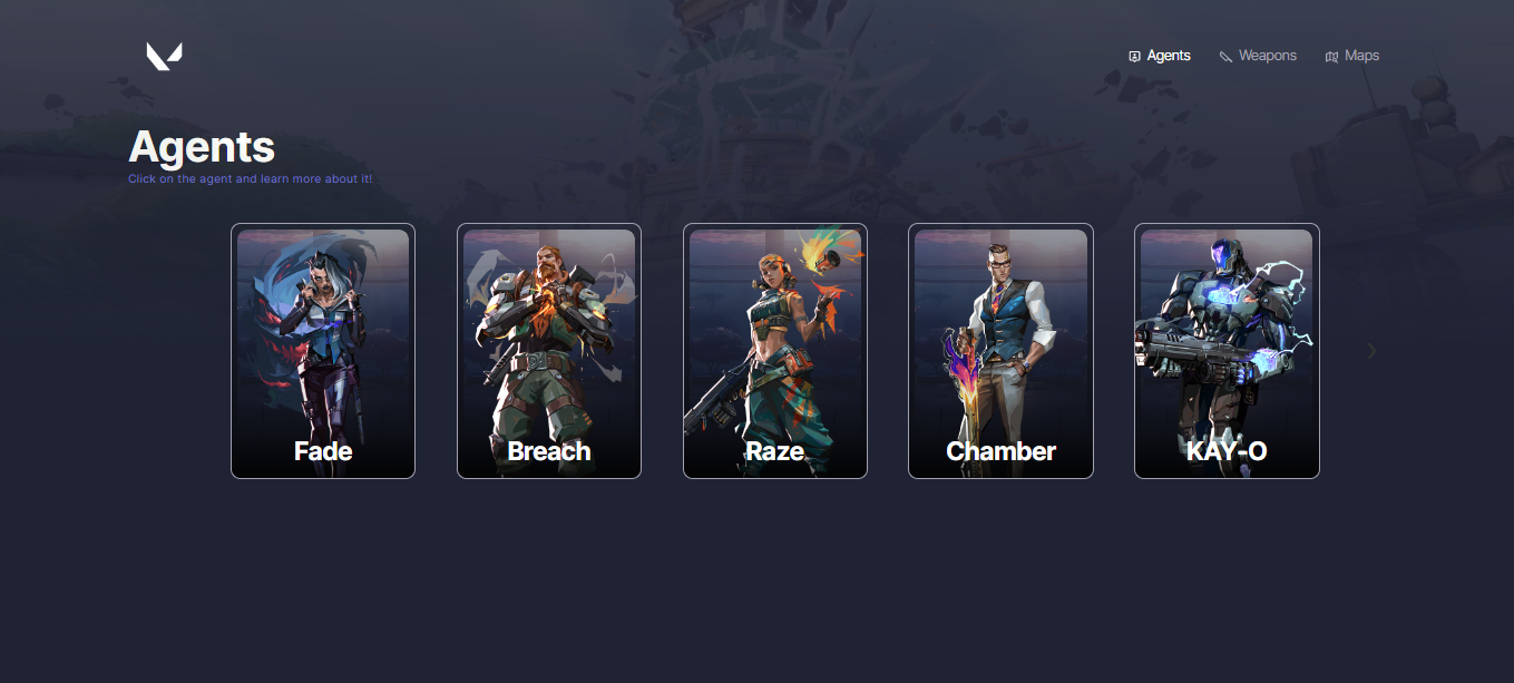 GitHub - felipesoarws/valorant-hub: A website for the Valorant game, where you can check out the ...