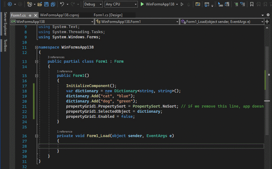 [ 6.0.100-preview.6.21322.2] PropertyGrid doesn't work well at HeroesPowerPlant when Enabled ...