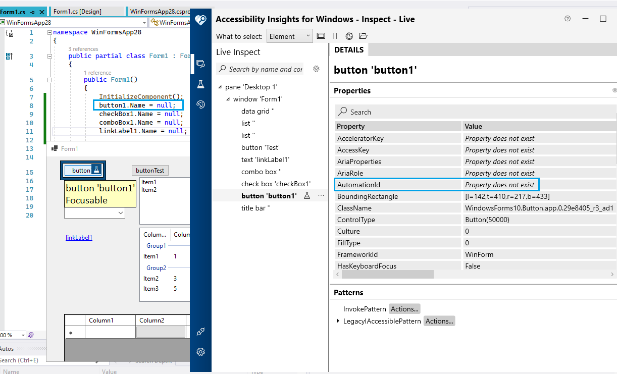 Refactoring `AutomationId` at the `GetPropertyValue` method · Issue #6603 · dotnet/winforms · GitHub
