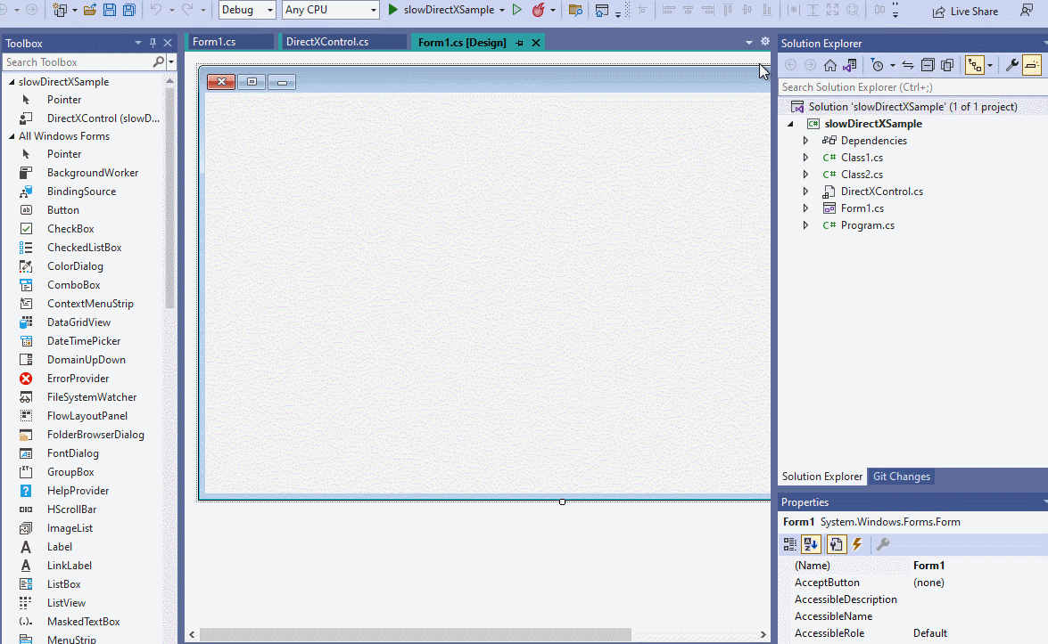 A DirectX control is drawn in an incorrect position when the form is resized and the RightToLeft ...