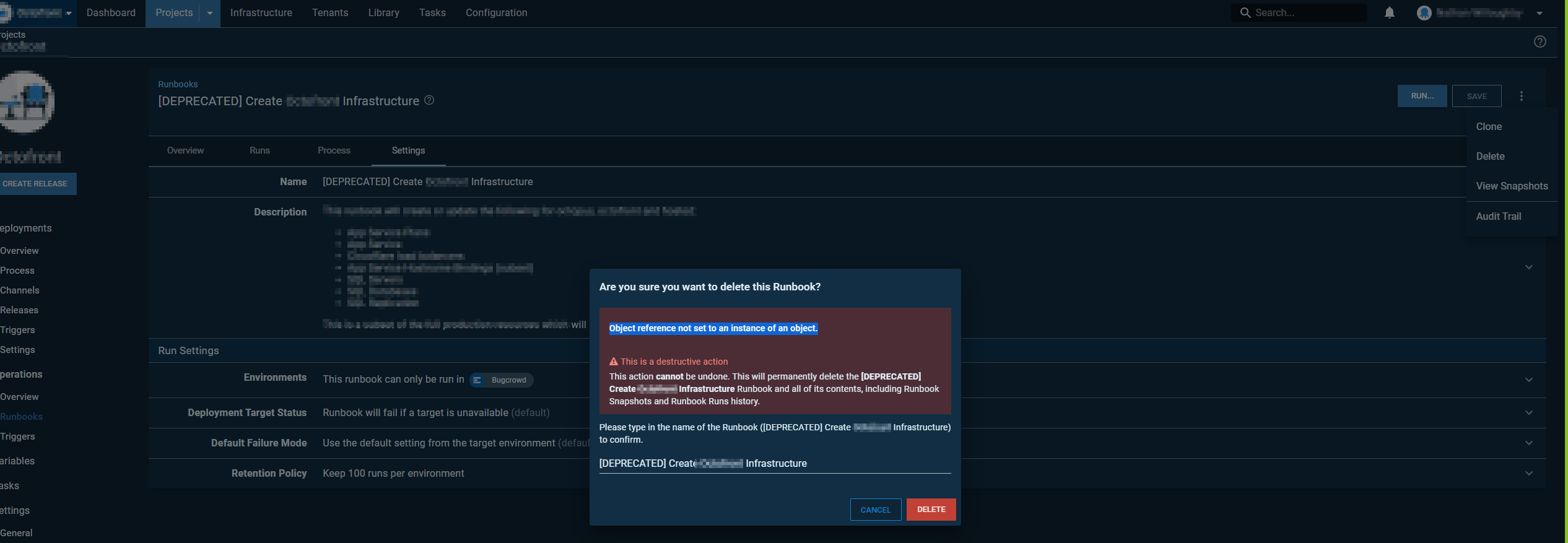 Unable to delete a runbook · Issue #7443 · OctopusDeploy/Issues · GitHub