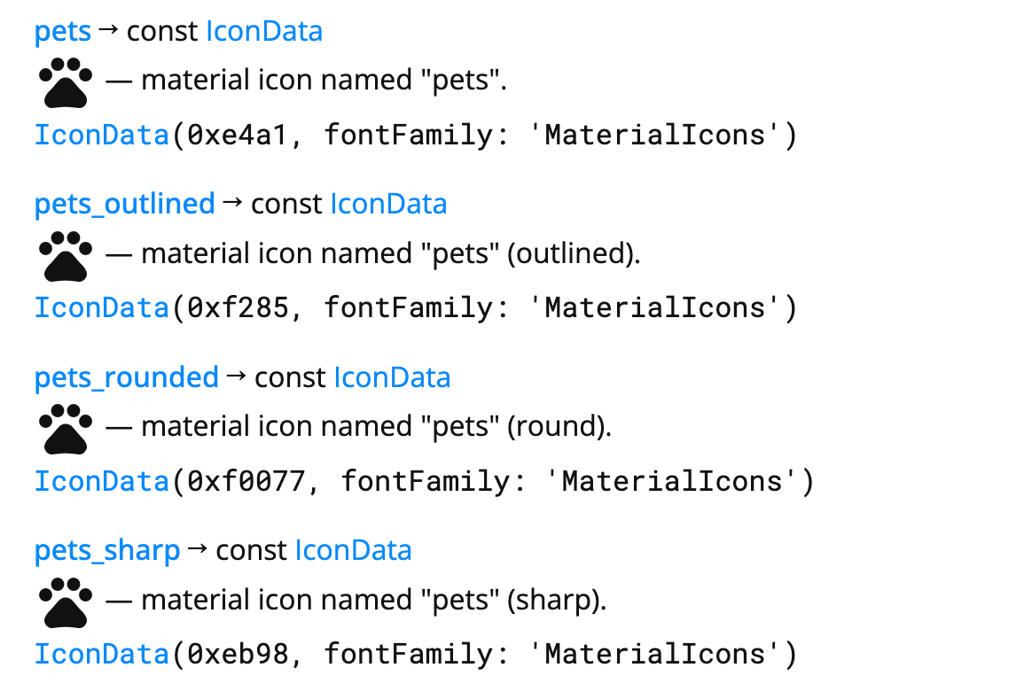 icons class bug : pets_outlined icon is not outlined · Issue #126062 · flutter/flutter · GitHub