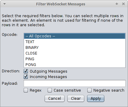 regex filter on websocket · Issue #1382 · zaproxy/zaproxy · GitHub