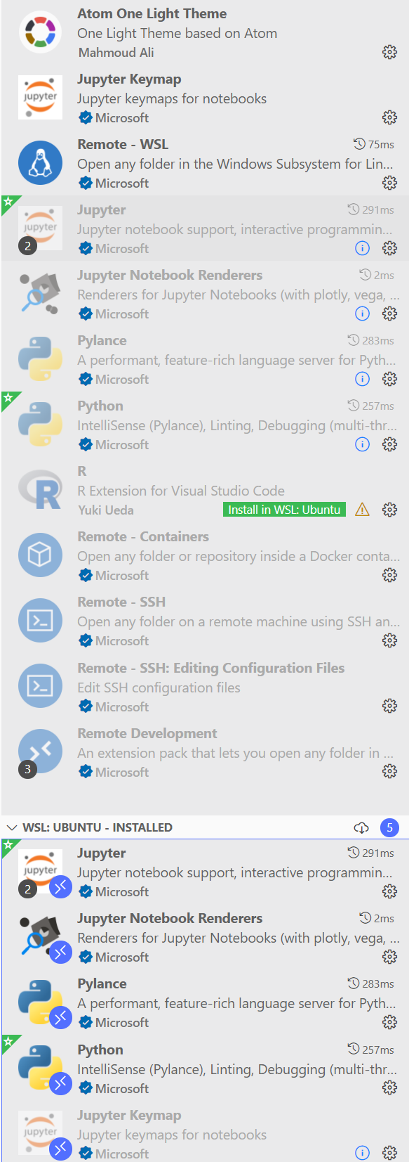 Unchecking "Experiments: Enabled" in Python setting re-checks it for Jupyter setting and vice ...