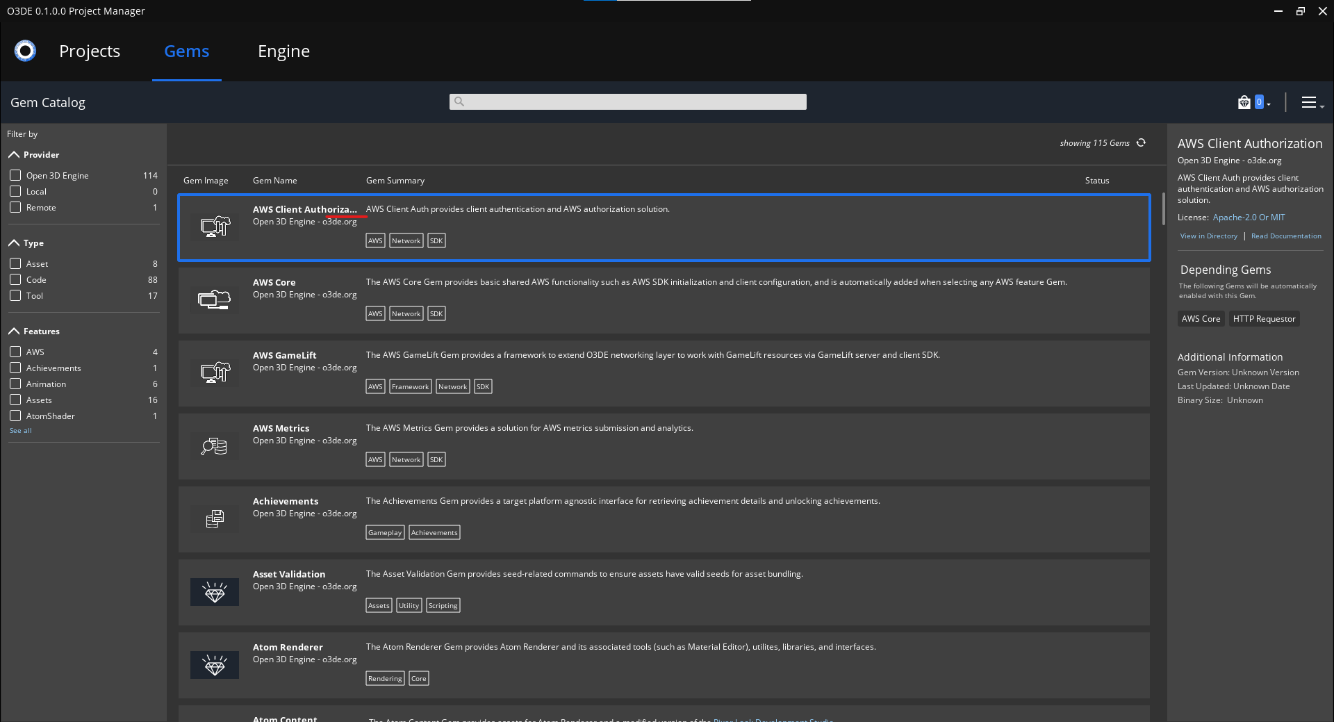 Long names of Gems are not fully displayed · Issue #11519 · o3de/o3de · GitHub