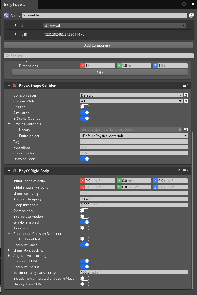 Mouse Axis input is not being registered if there is a lot of PhysX Rigid Body entities spawned ...