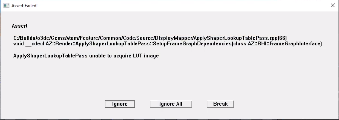 [Assert] Enabling LDR color grading LUT on the Display Mapper component with certain assets ...