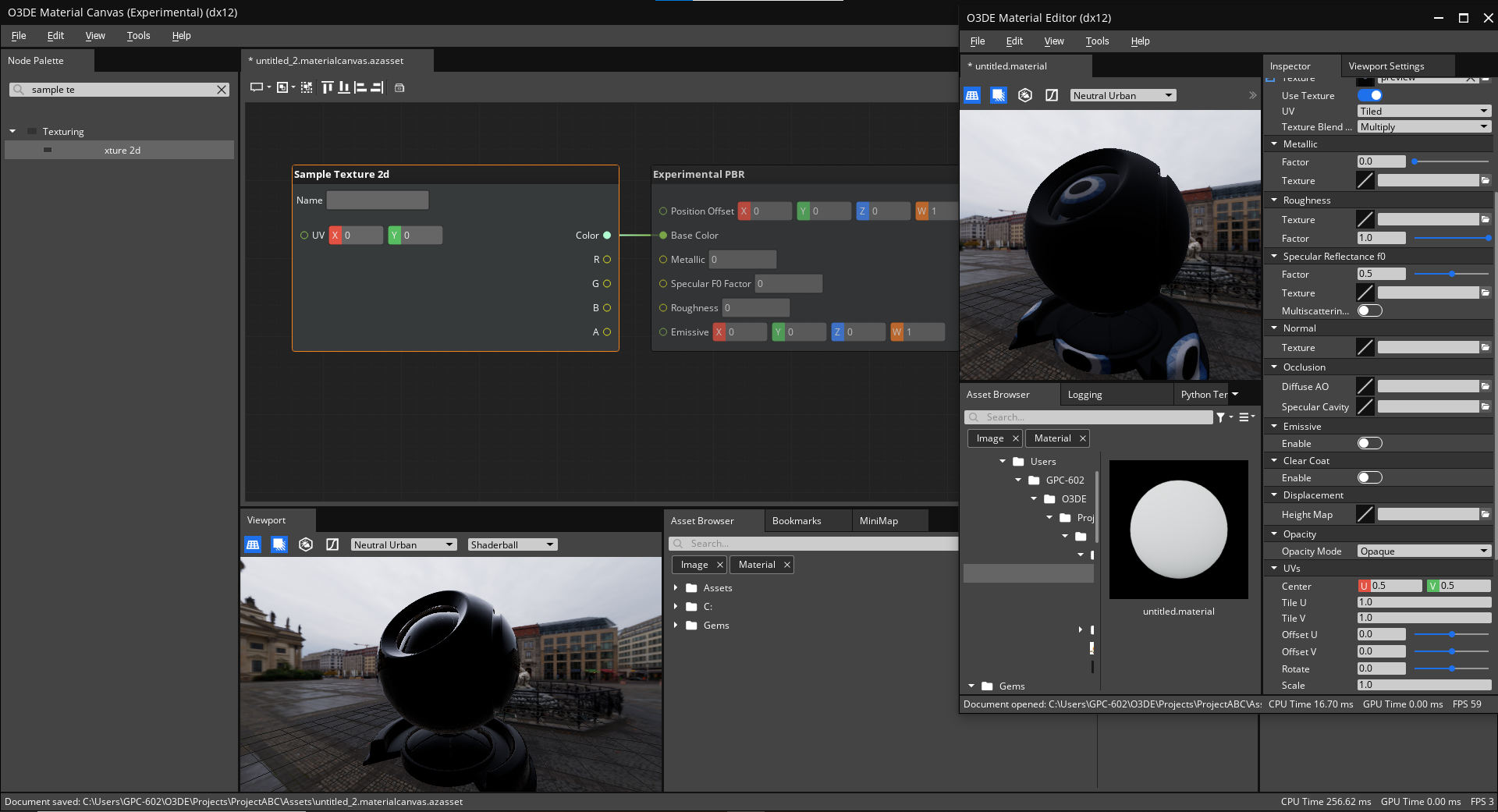 Material Canvas Sample Texture 2d node does not apply texture to the ...