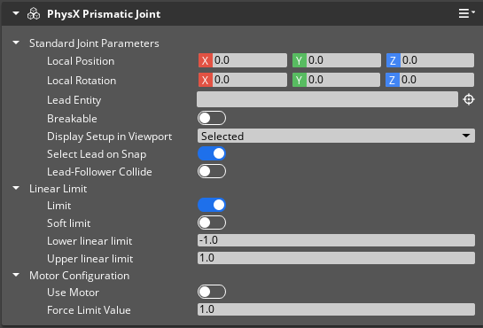 [DOCS] Add a PhysX Prismatic Joint documentation page · Issue #2222 · o3de/o3de.org · GitHub