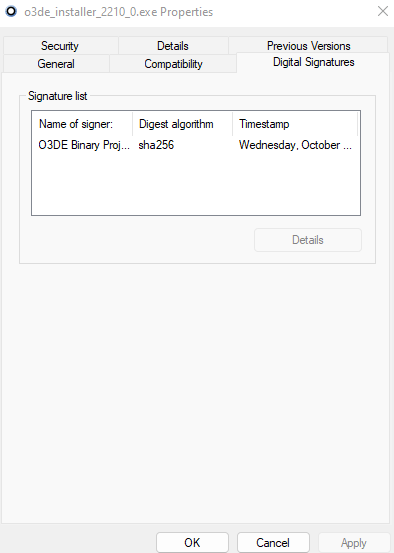 Launching Nightly Development Build o3de_installer.exe causes Microsoft Defender SmartScreen ...