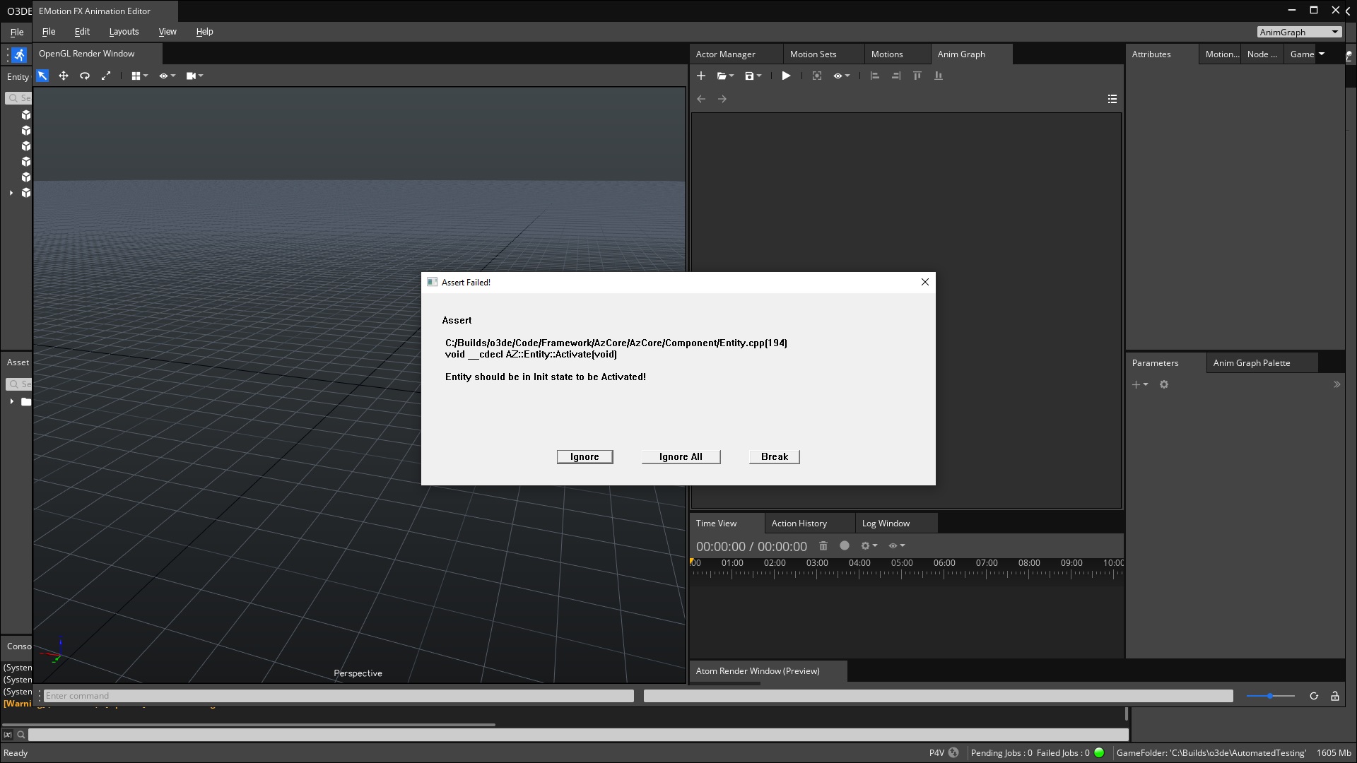 Animation Editor: Opening Atom Render Window throws asserts · Issue #5787 · o3de/o3de · GitHub