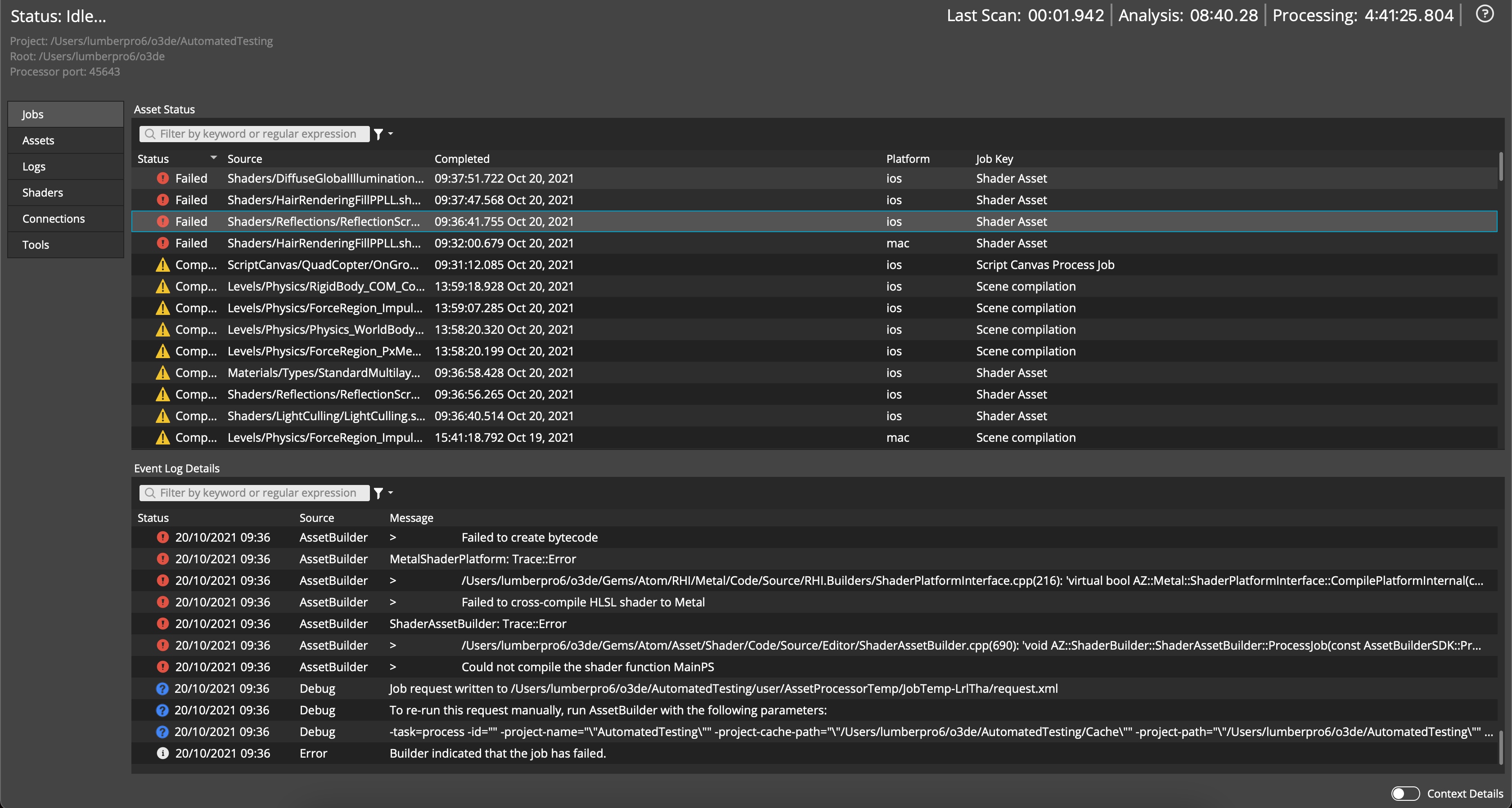 Macosios Asset Processor Fails To Process Specific Shader Assets · Issue 4821 · O3deo3de
