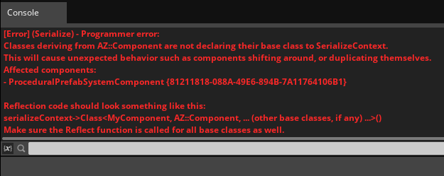 Programmer Error present in Console upon launching Editor · Issue #6408 · o3de/o3de · GitHub