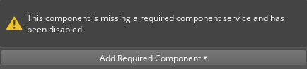 Missing notification about the required component for Camera Rig component in Entity Inspector ...