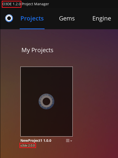 Project Manager: Change of project's engine is not visible under the project tile in the ...