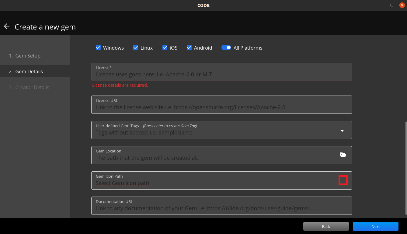 Project Manager: Gem Icon Path field is missing the option to browse files · Issue #15540 · o3de ...