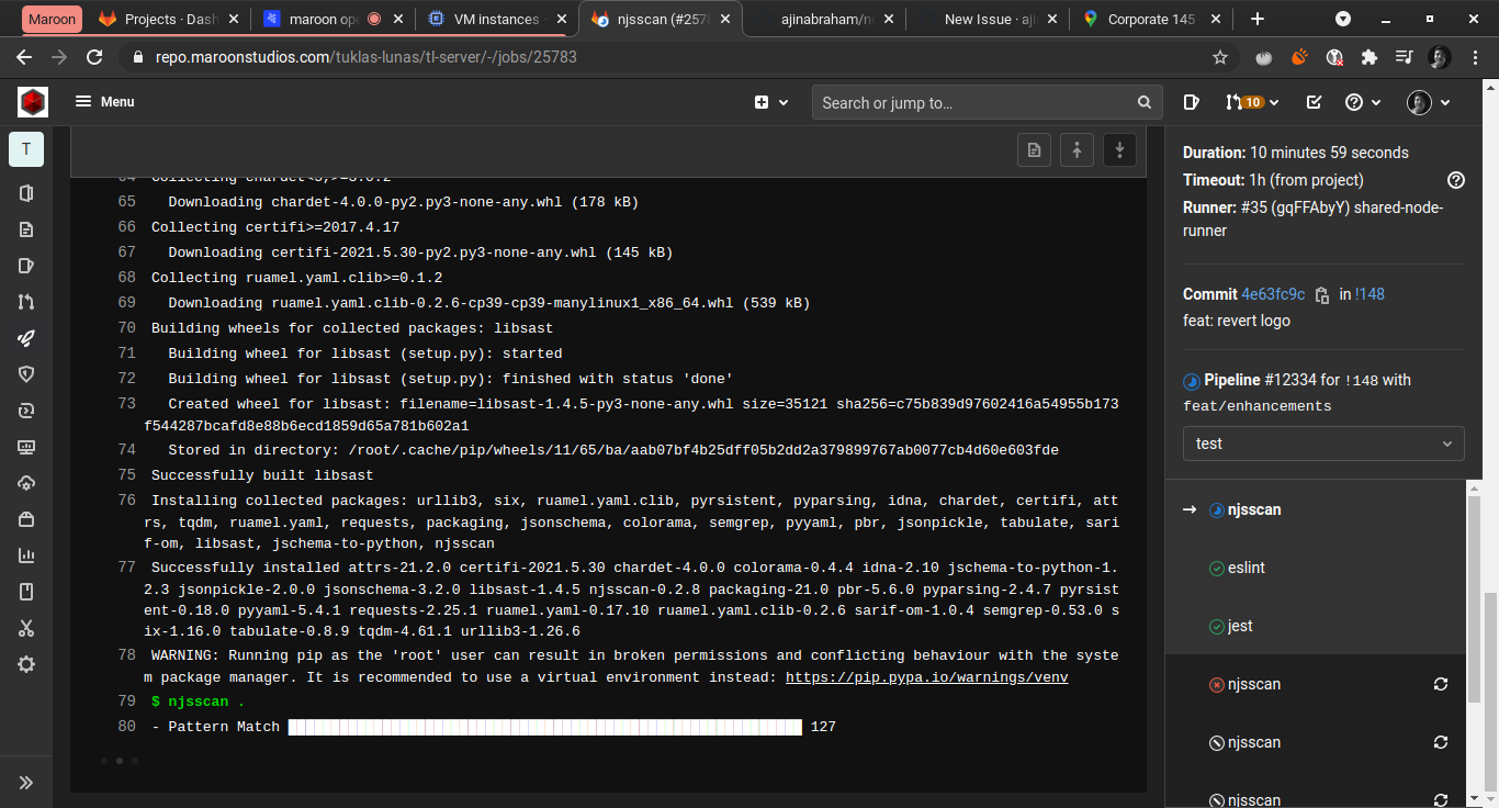 Module Is Stuck At Pattern Match · Issue 232 · Ajinabrahamnodejsscan · Github 