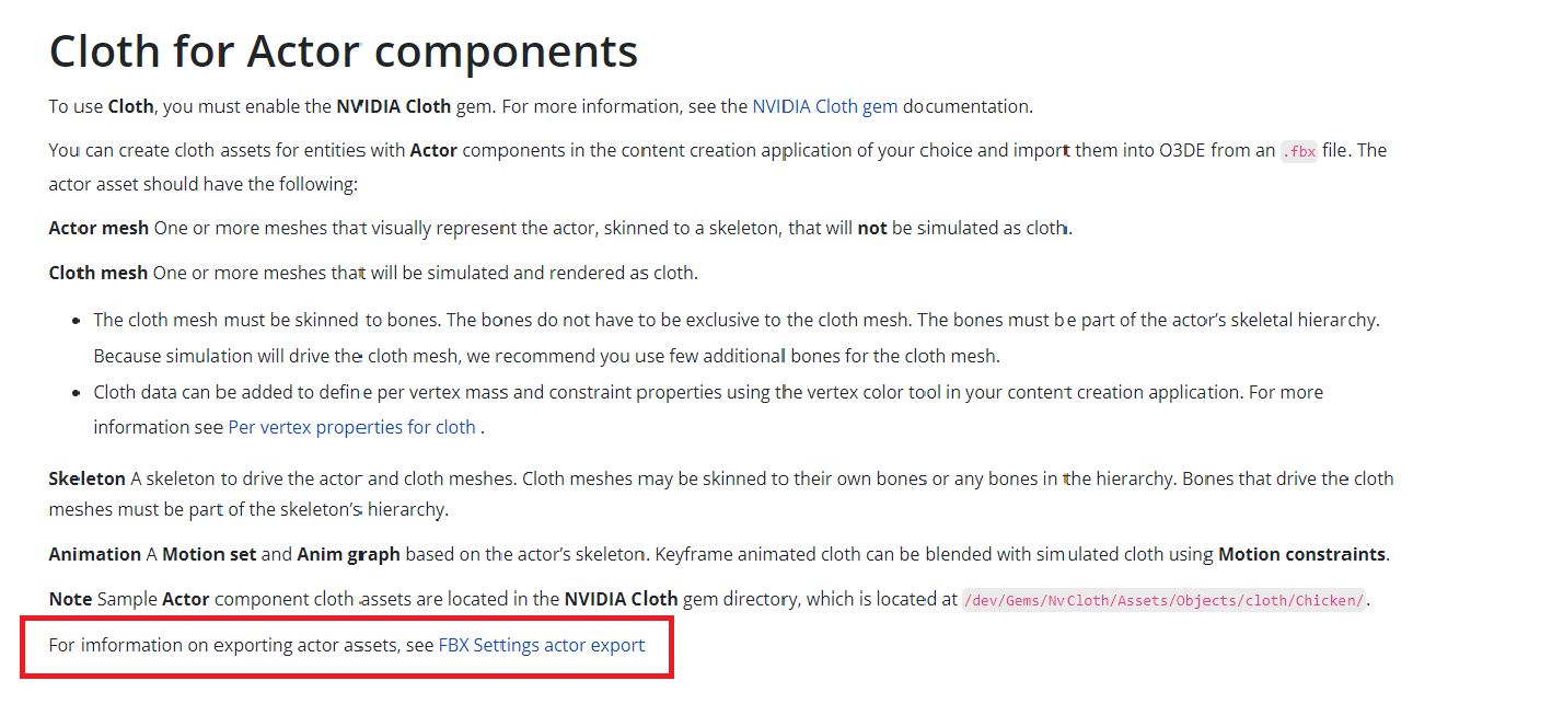 [ISSUE][DOCS] Cloth for Actor components page has a spelling mistake and lacks a period · Issue ...