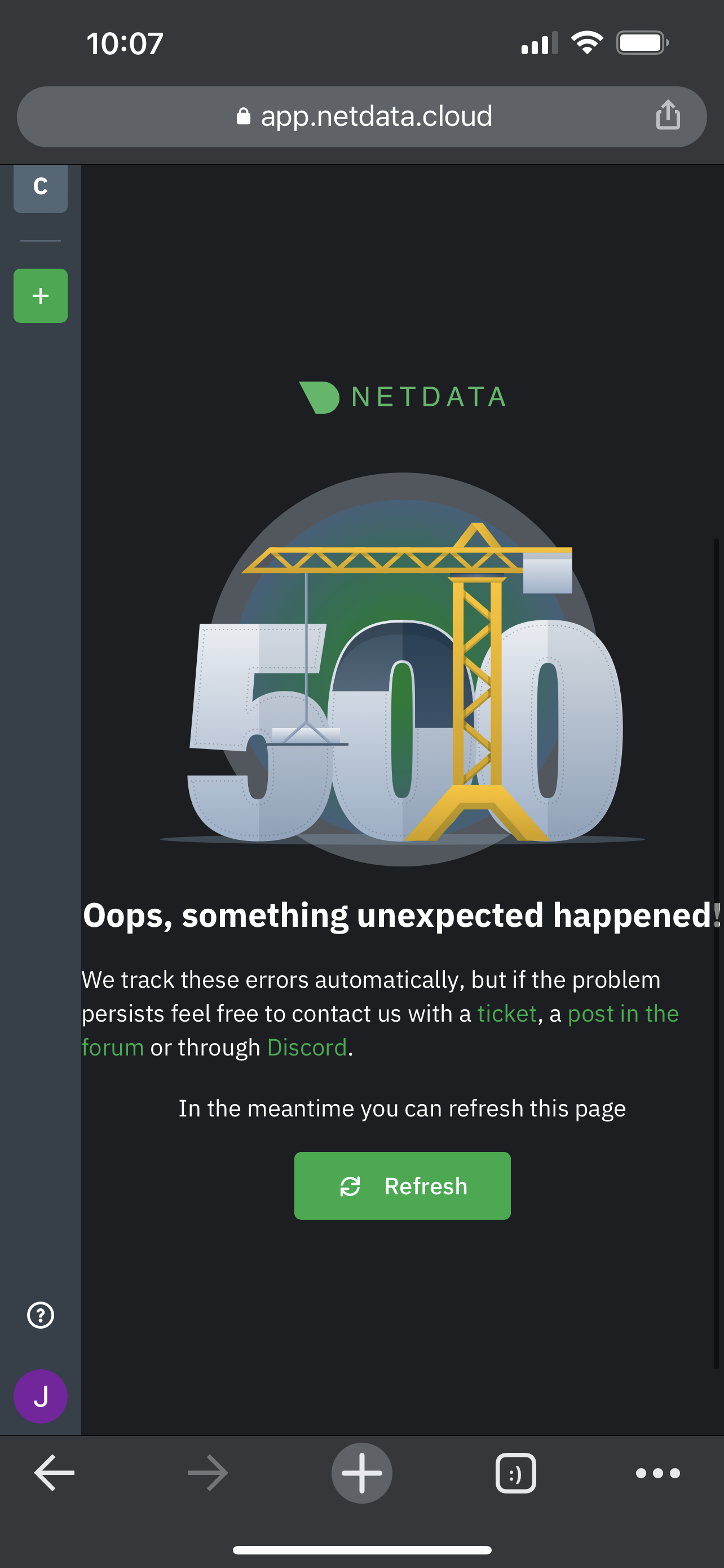 [BUG] The dashboard is unable to load any node, error 500 · Issue #369 · netdata/netdata-cloud ...