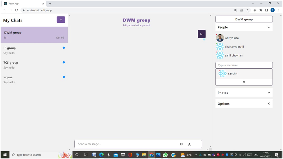 GitHub - Adityaoza93/Live-Chat-Appication: live chat web app using react and chat engine.io