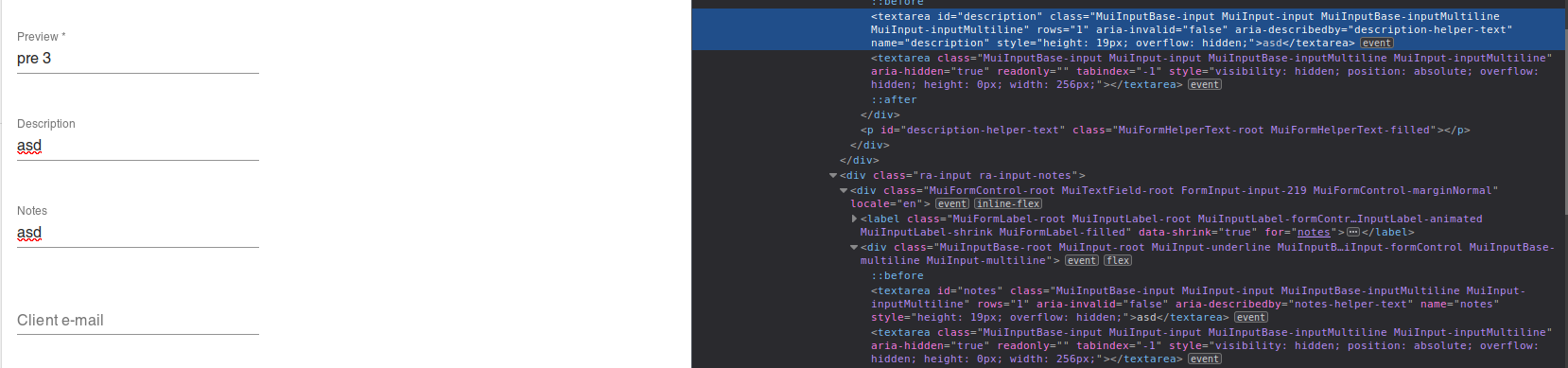 multiline text inputs are styled as plain text inputs · Issue #3433 · marmelab/react-admin · GitHub