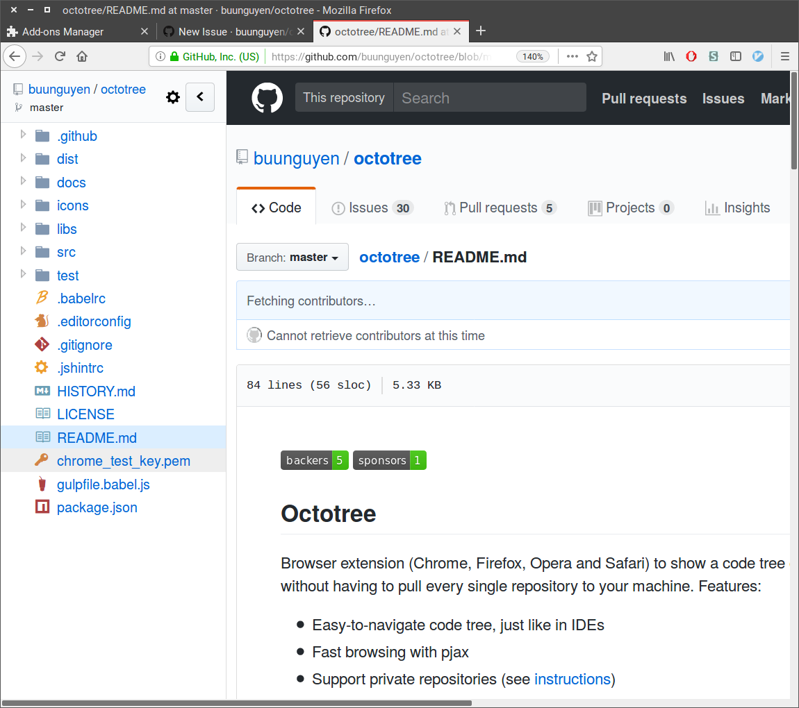 Cannot retrieve contributors in firefox · Issue #516 · ovity/octotree · GitHub