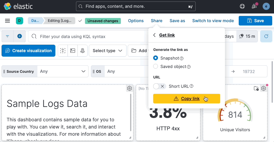 [Dashboard][Share] Copy link warning tooltip can be hard to trigger · Issue #151328 · elastic ...