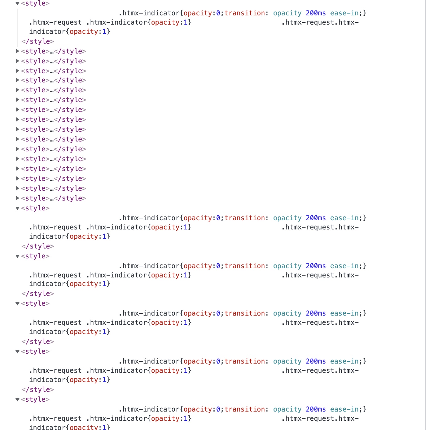Insertindicatorstyles Inserts Styles On Every Request · Issue 693 · Bigskysoftwarehtmx · Github