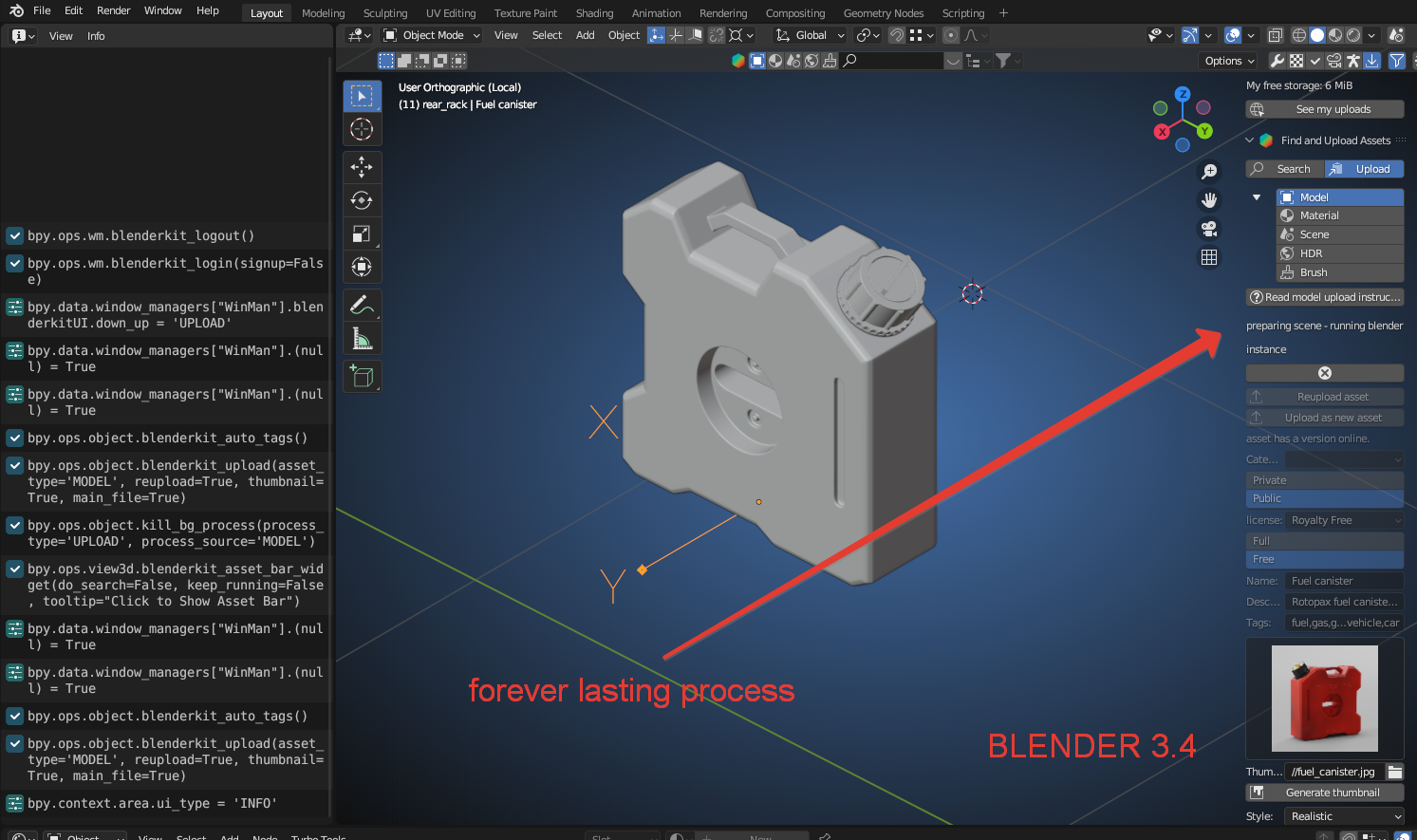 Cant Upload Anything · Issue 405 · Blenderkitblenderkit · Github 