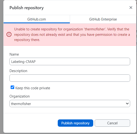 Unable To Publish The Repsitory To Git · Issue 16602 · Desktopdesktop · Github